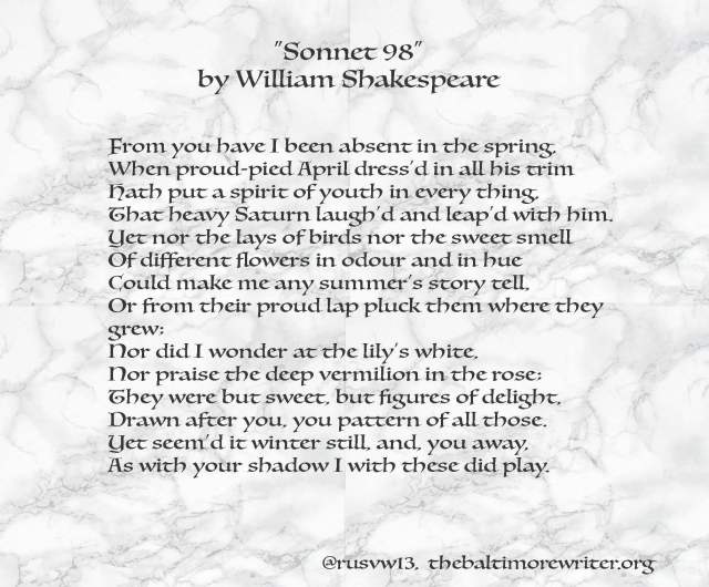 Celebrating Poetry in April: 6. Shakespeare’s Sonnet 98 – Rus VanWestervelt